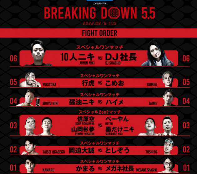【Breaking Down5.5】あの椅子投げ乱闘、因縁のこめおvsラッパー金城が対戦決定！「おいこめお！素手でもいいぞ」＝8.16 - eFight【イーファイト】格闘技情報を毎日配信！