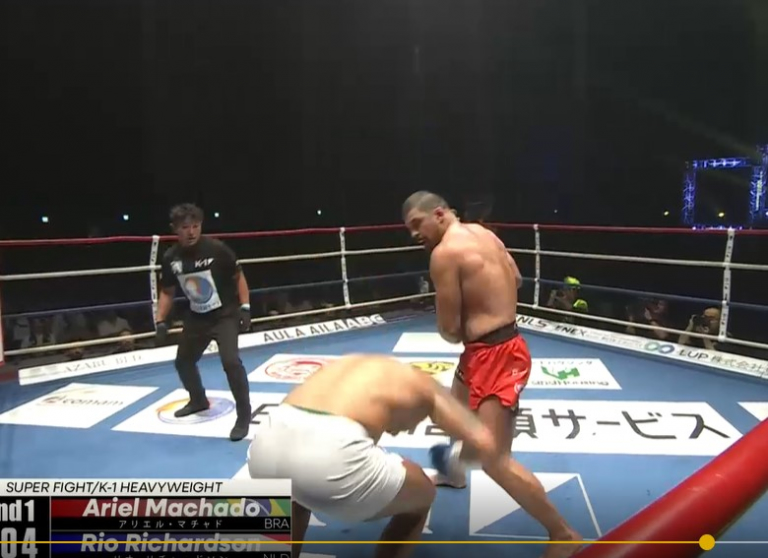 【K-1】アリエル・マチャドがカーフ4発でBD戦士をKO、ヘビー級新王者への挑戦を宣言 - eFight【イーファイト】格闘技情報を毎日配信！