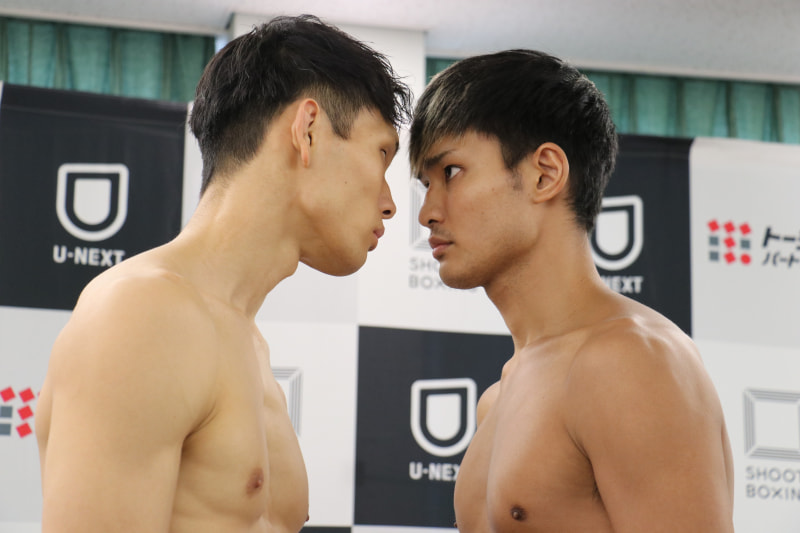 【SB】4階級制覇に挑む笠原弘希、階級アップの分厚いボディで計量パス！王者イモトとバチバチの睨み合い - eFight【イーファイト】格闘技情報を毎日配信！