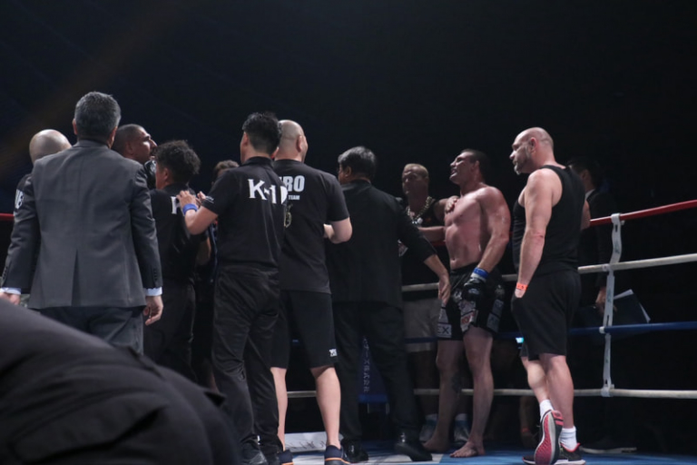 【K-1】18年ぶり復活の「HERO’S」初戦は両者反則で中断！不満のカリミアンが相手陣営とあわや乱闘 - eFight【イーファイト】格闘技情報を毎日配信！